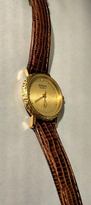 Clean Gold Plated Rado Watch Gold Nugget Look on Bezel, Fresh Band and ...