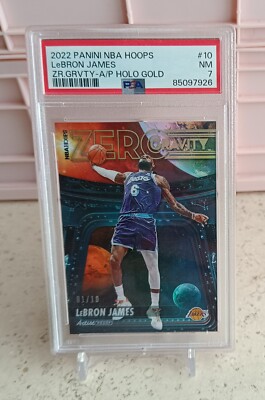 Lebron James 2022-23 NBA Hoops Zero Gravity Holo Gold 01/10 PSA7 | eBay