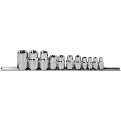 TTI SOCKET SET ES11143812 11Pcs, 1/4, 3/8 & 1/2 Inch Torx,E5-E20,Chrome ...