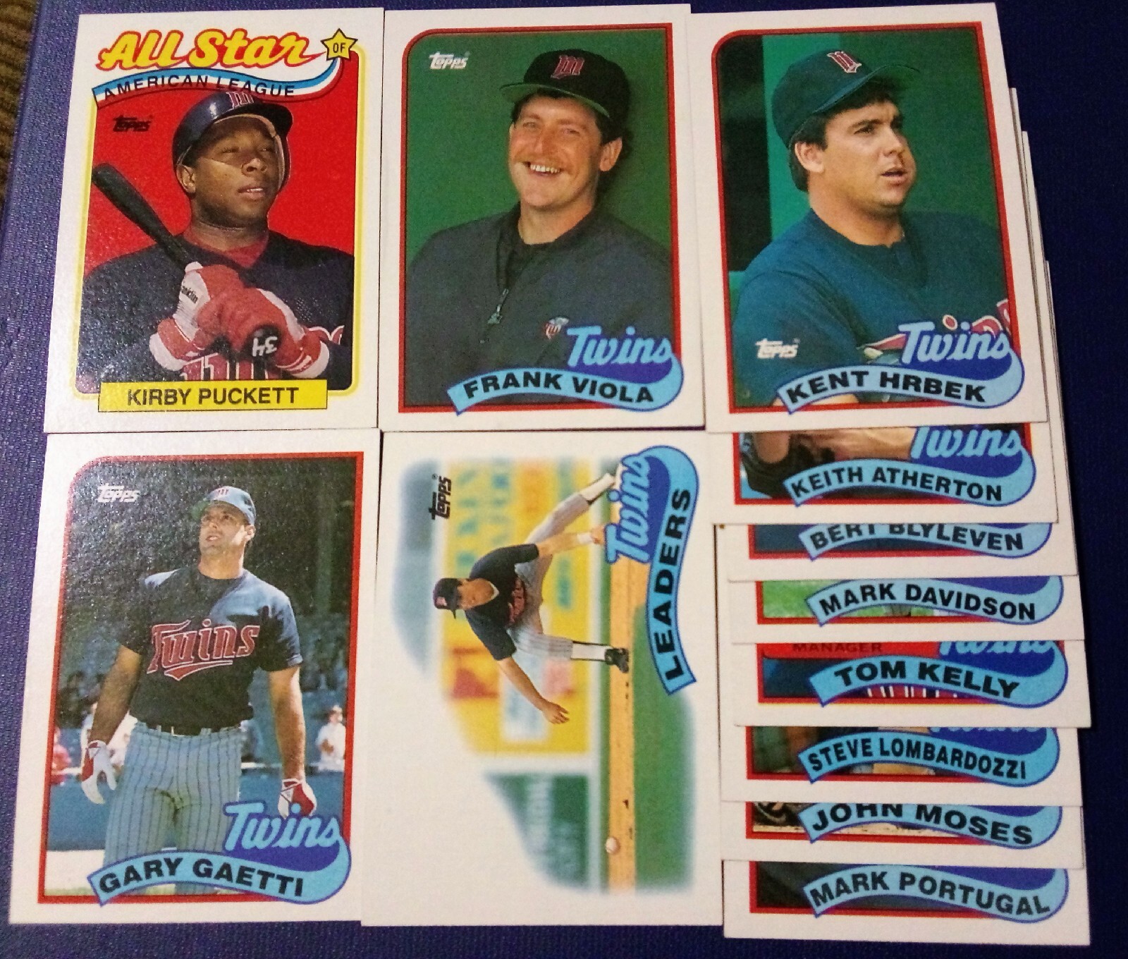 1989 Topps Minnesota Twins lot (12) Kirby Puckett Gary Gaetti Kent ...