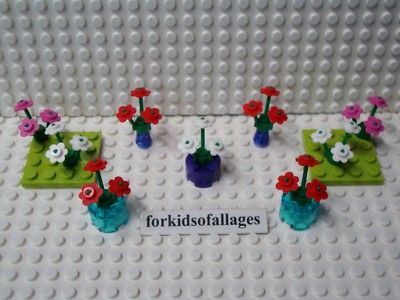 Lego Pieces: Flower Garden Lot of Pink, White, Red Flowers - Girl ...