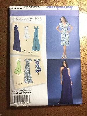 SIMPLICITY 2580 WOMENS SZ 6-14 HALTER DRESS KNIT DRESSES SEWING PATTERN ...