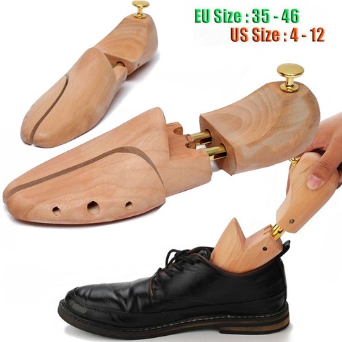 2pcs Cedar Wooden Leather Shoe Shaper Tree Spring Loaded Sneaker Boot ...