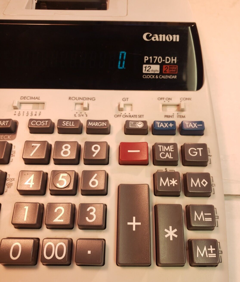 Tested Working Canon P170-DH 12 Digit 10 Key Adding Business Machine ...