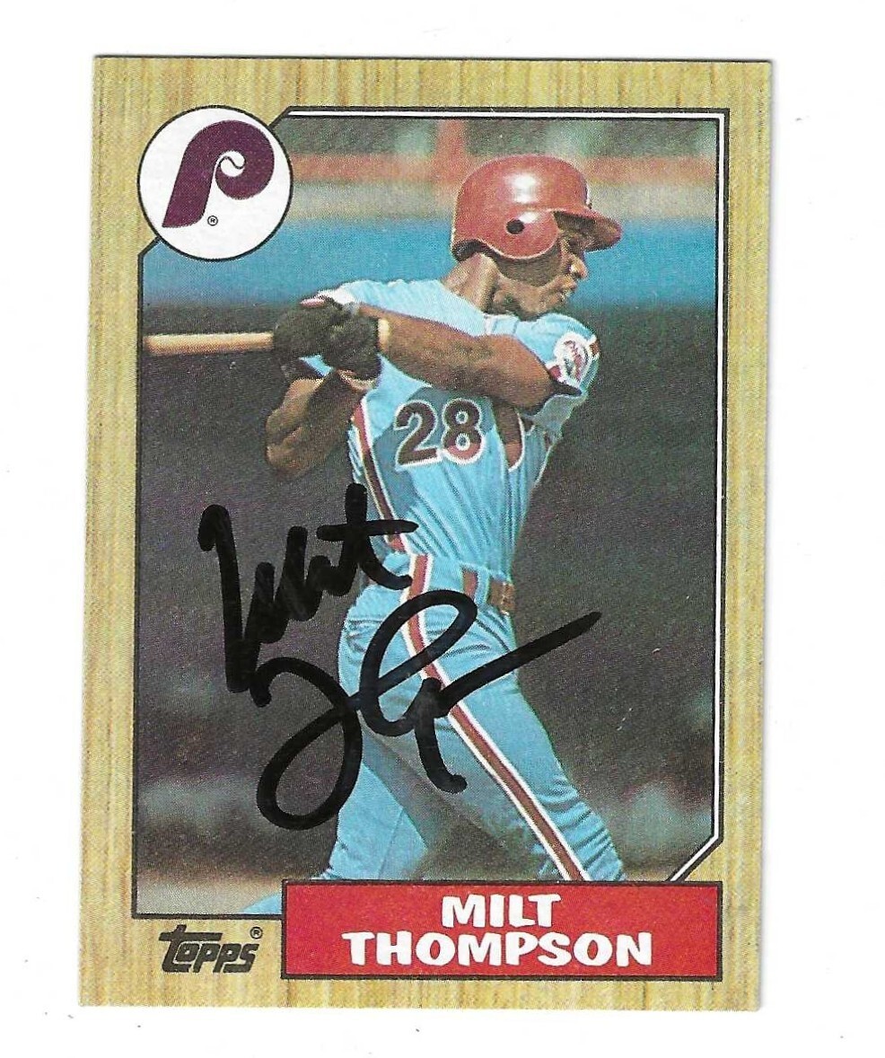 Signed Autographed MILT THOMPSON Philadelphia Phillies 1987 Topps Card ...