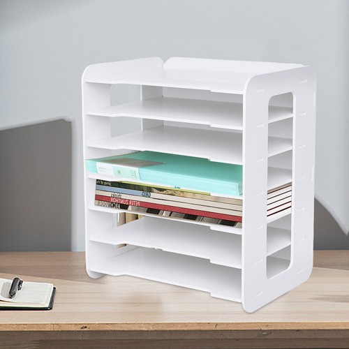 7 Tier Literature Organizer Rack Horizontal Paper Sorter File Holder ...