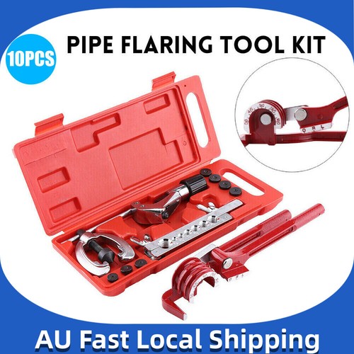 11PCS Brake Line 7 Dies Double Flare Flaring Tool Kit Set + 180° Tube ...