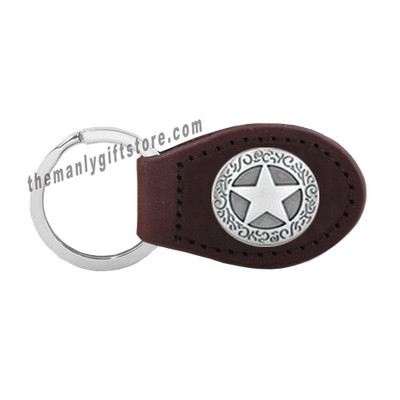 Texas Star Zep-Pro Leather Concho Key Fob brown keychain | eBay