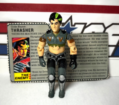 GI Joe Thrasher Dreadnok v1 1986 *COMPLETE w/FILE CARD, Excellent Cond ...