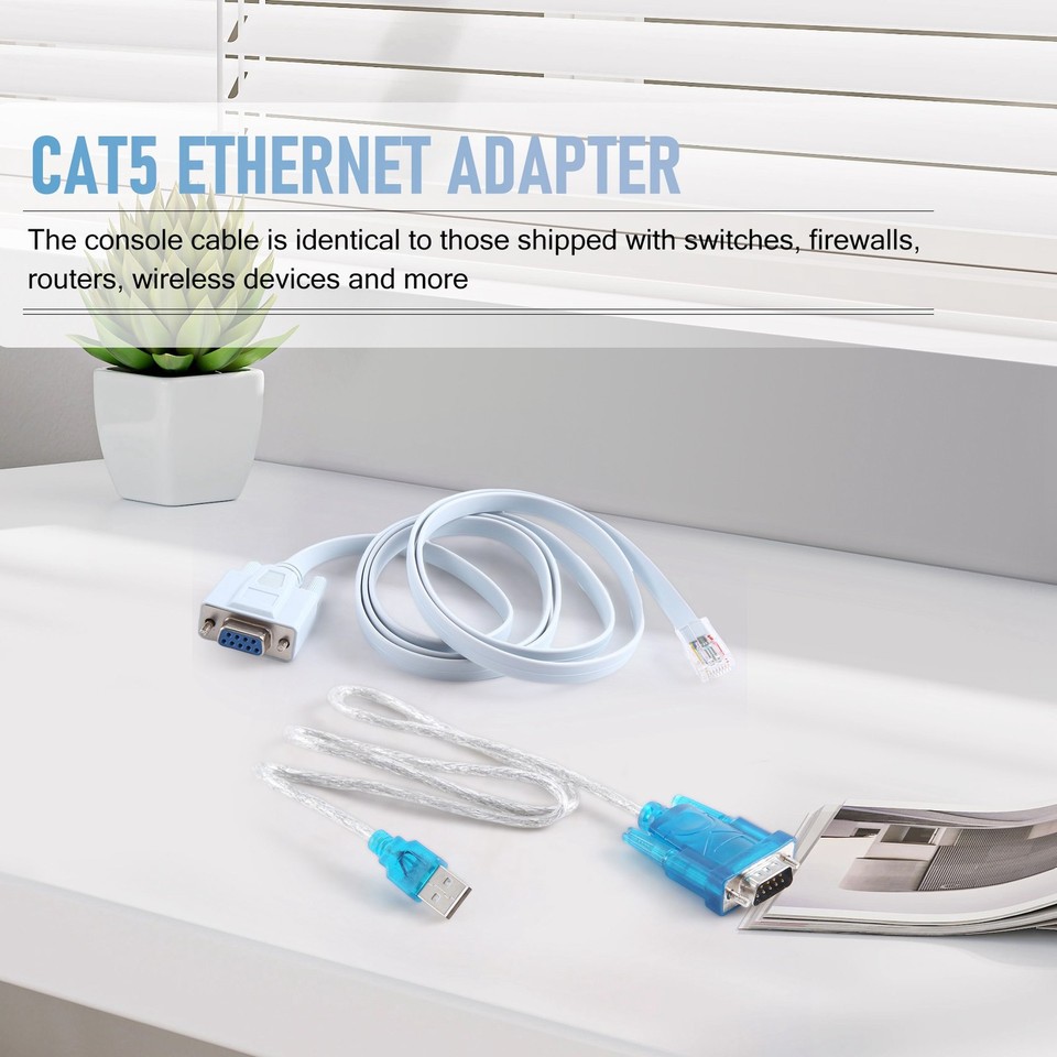 RJ45 Cable Serial Cable Rj45 to DB9 and RS232 to USB (2 in 1) CAT57583 ...