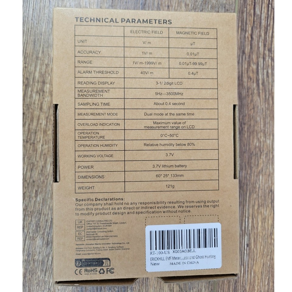 Erickhill RT-100 EMF Meter LCD Color Screen Ghost Hunting Tester | eBay