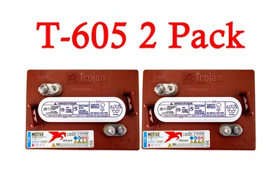 (Set of 2) Trojan T-605 6V 210Ah Flooded Lead Acid Deep Cycle Battery ...