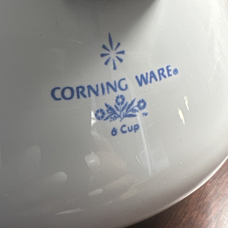 RARE Backstamp 1960s Vintage Corning Ware Blue Cornflower 6 Cup Teapot ...