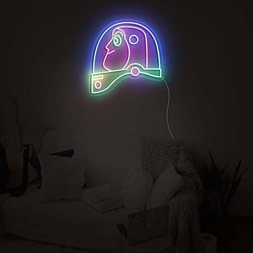 24"x23.7" Buzz Lightyear Flex LED Neon Sign Gift Party Gift Visual ...