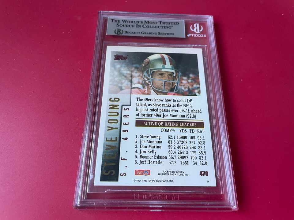Steve Young HOF 1994 Topps Special Effects Card Signed Auto Beckett BAS ...