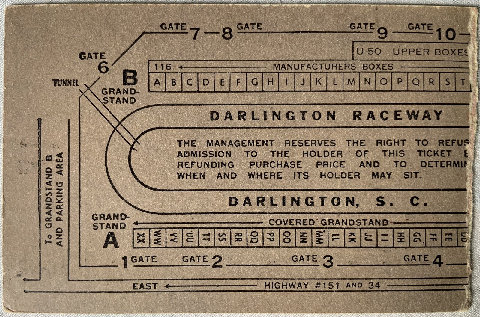 1963 Darlington Southern 500 Ticket Stub NASCAR - Fireball Roberts 32nd ...