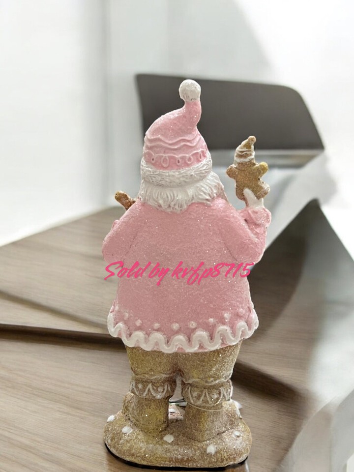 Santa Baker Gingerbread Statue Mrs Claus Bakery Pink Pastel Baker ...