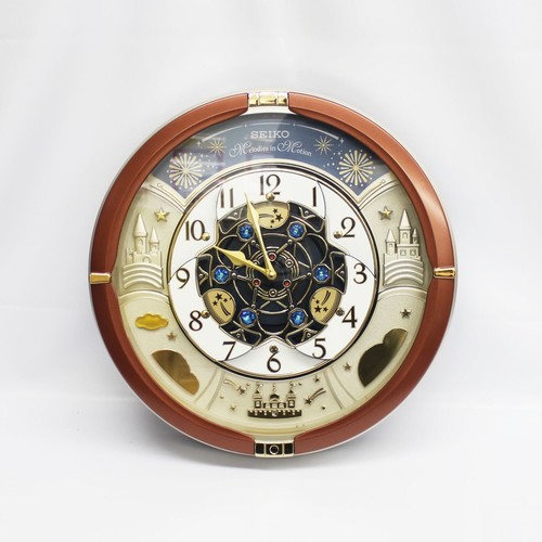 SEIKO RE601B Analog Wall Clock 52 Melody In Motion Song Automation NEW ...