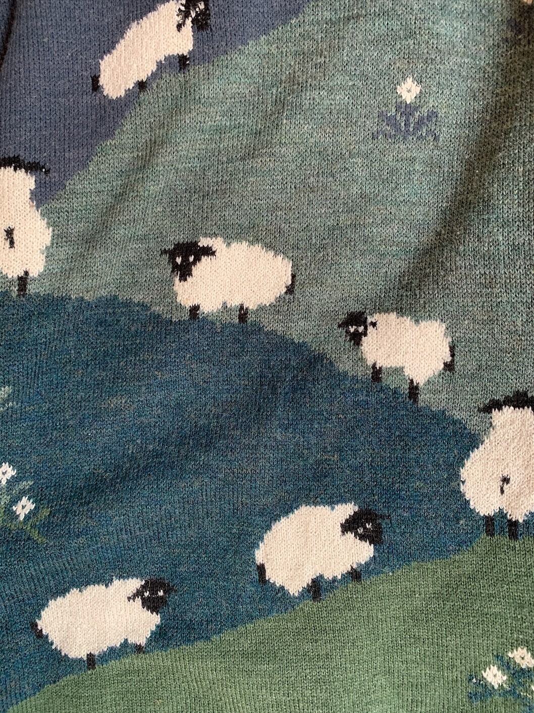 Vintage 1980s Sheep Sweater Knit Graphic Sweater Wome… - Gem