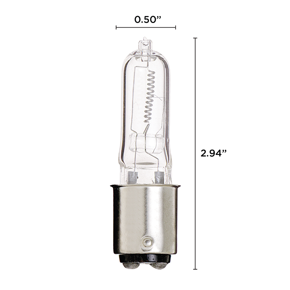 (6 Pack) JD Type CLEAR Bulbs 50Q/CL 50W 120V T4 Double Contact DC ...