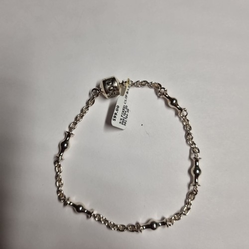 Genuine Pandora Sterling Silver 5 Clip Station Bracelet 591704 - 20 cm ...