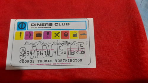 vintage paper; 1968 DINERS CLUB sample card 1968 | eBay