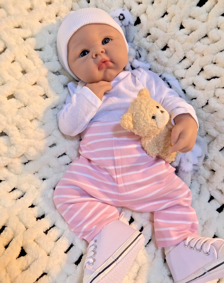 Full Silicone Reborn Baby Girl Doll 7lbs Soft Floppy 19” Chubby ...