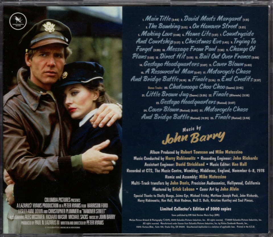 JOHN BARRY HANOVER STREET LIKE NEW 2009 VARESE CLUB LIMITED CD EDITION ...