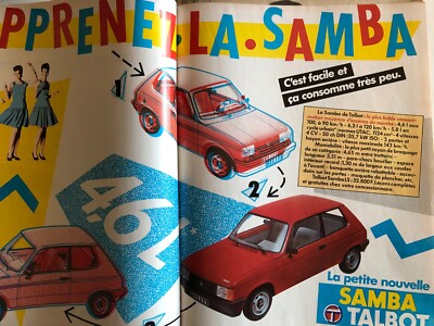 Publicité Vintage Advertising Automobile SAMBA TALBOT Nov. 1981 | eBay