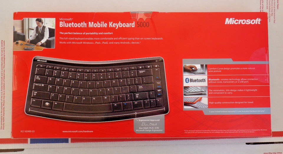 Microsoft Bluetooth Mobile Keyboard 5000 (New Factory Sealed Retail Box ...