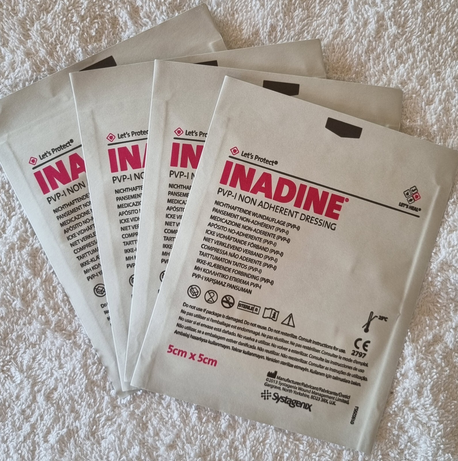 INADINE IODINE Non Adherent Antimicrobial Dressings Wound Treatment ...