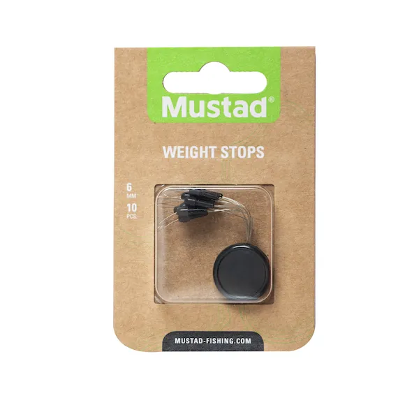 Mustad Tungsten Weight Stops for Pegging 10 Pack TitanX Black (MTW010 ...