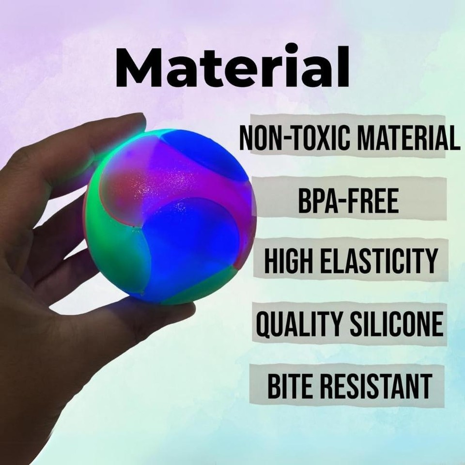 Small, Large, 5cm/2in, 7cm/2.8in Light-Up Cat & Dog Balls Flashing ...