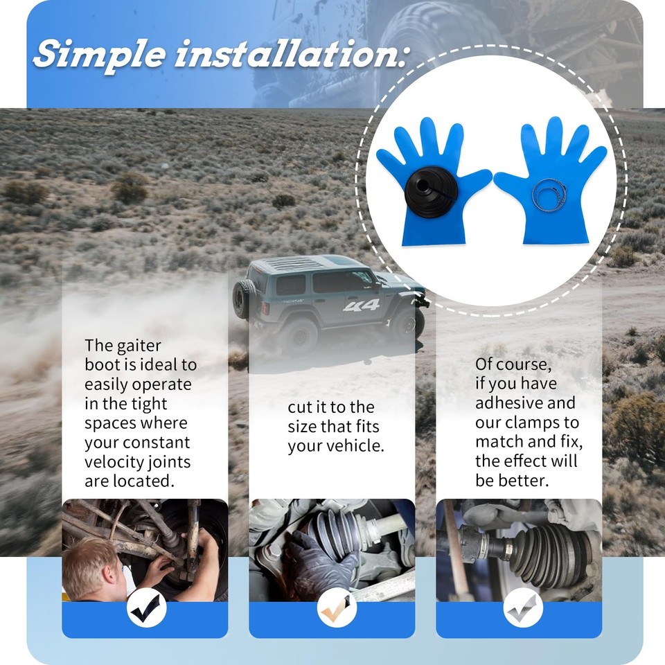 XTPTFABS CVS18 Universal Split Constant Velocity Gaiter Universal CV ...