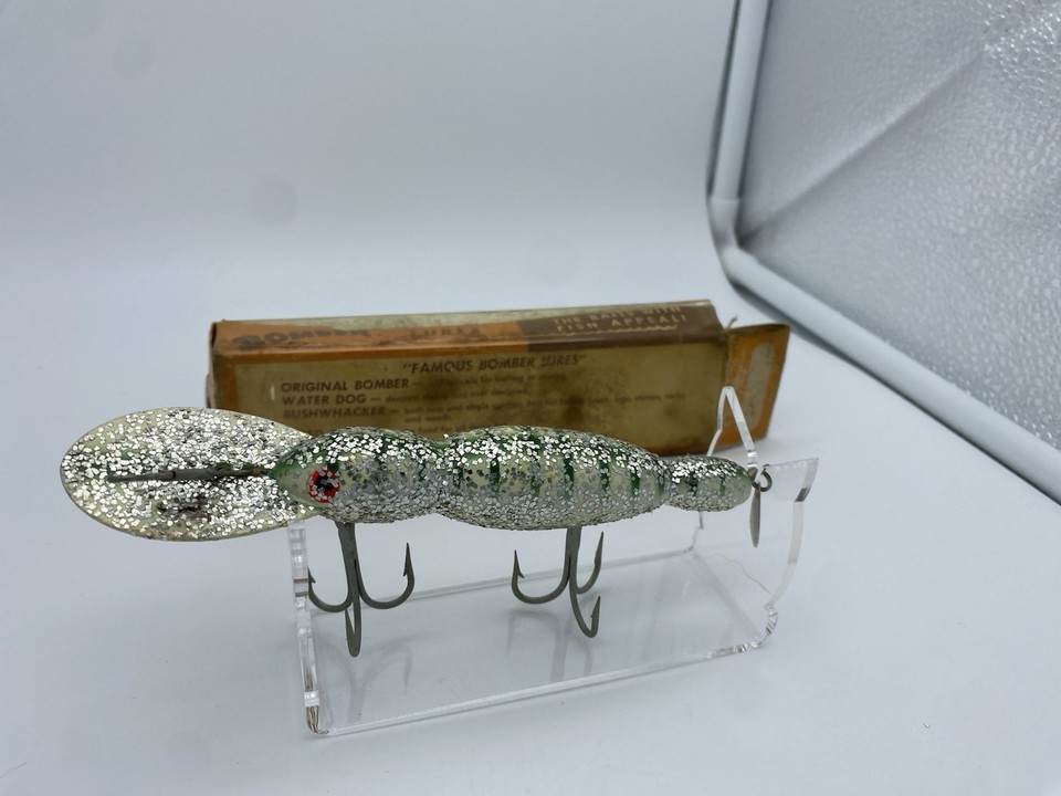 Vintage bomber water dog lure, Box and Paperwork. | eBay