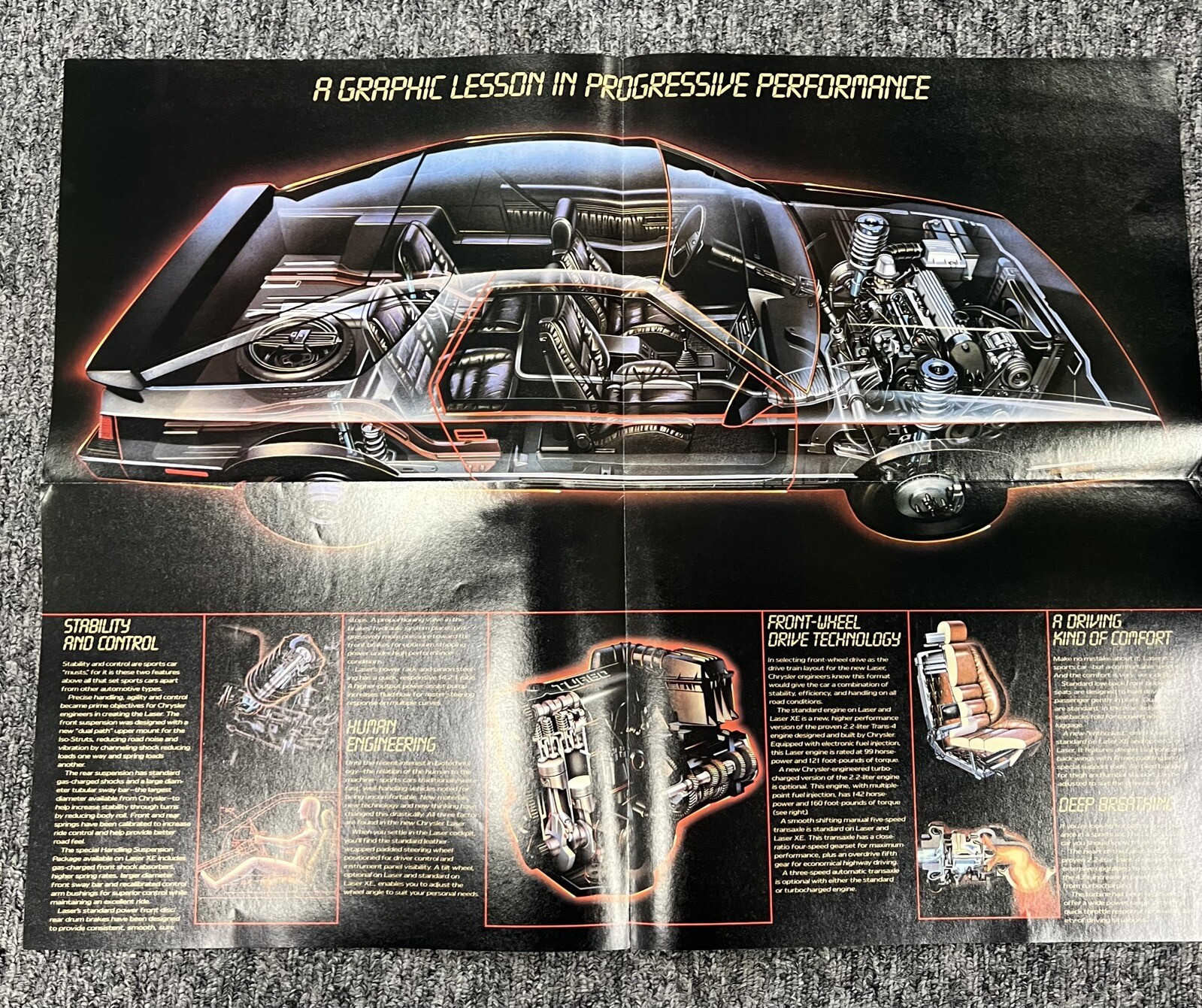 Vintage 1983 Chrysler Laser Sports Car Dealership Booklet Brochure ...