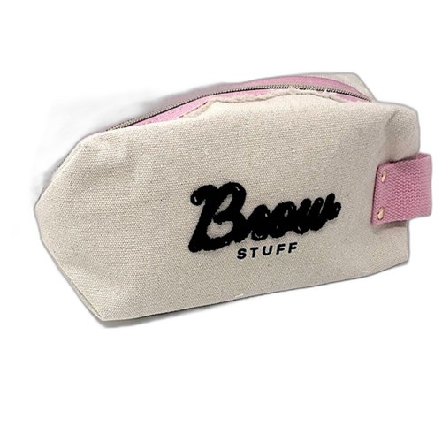 Benefit Brow Stuff Cosmetic Varsity Carrying Handle Canvas Makeup Bag ...