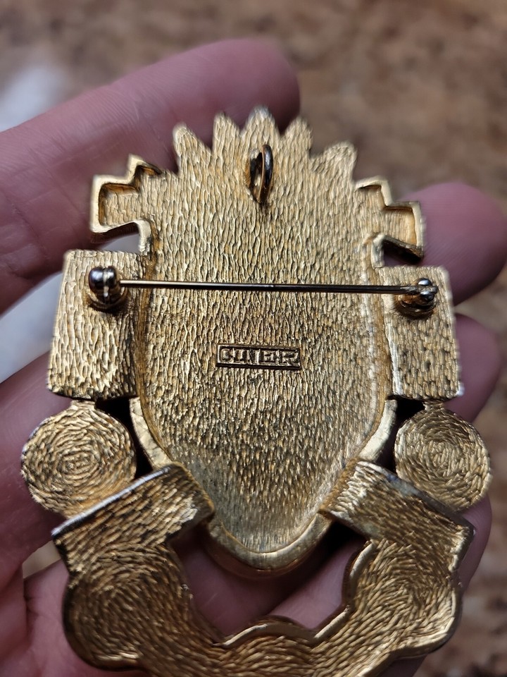 Vintage Ciner Mayan Face Mask Brooch Pin | eBay