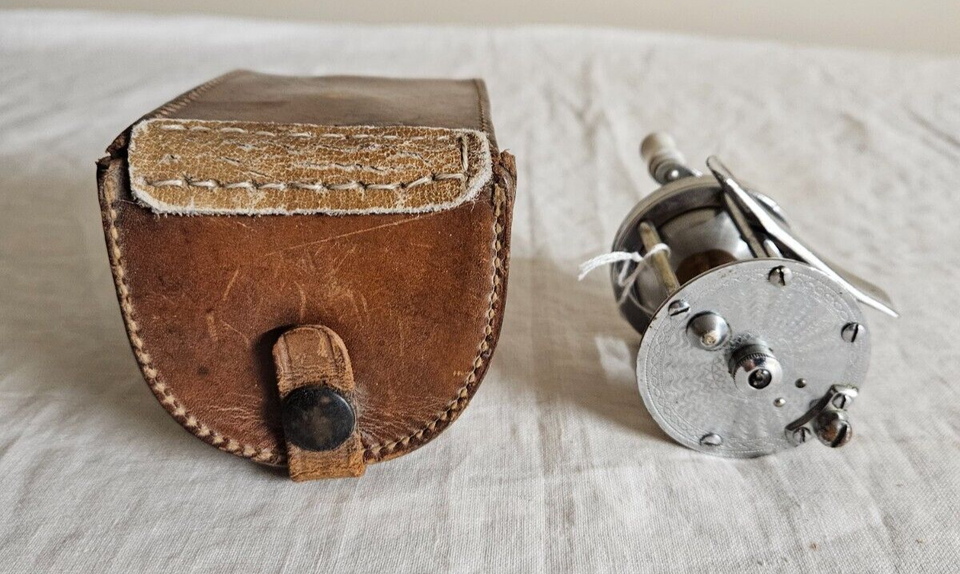 Vintage Pflueger Summit Bait Caster Reel, #1993L, w/ handmade leather ...