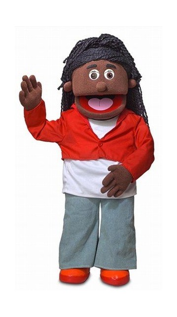 Silly Puppets 30" Sierra Black Girl Professional Performance Puppet ...