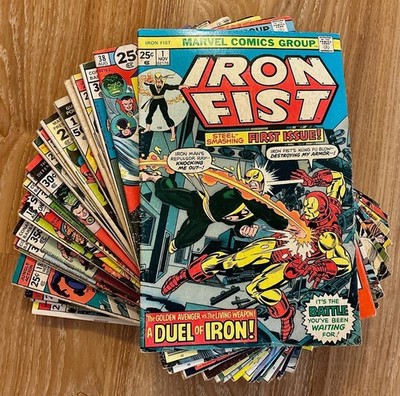 Lot (35) BRONZE-AGE MARVEL COMICS Iron Fist #1, Conan, Strange Tales ...