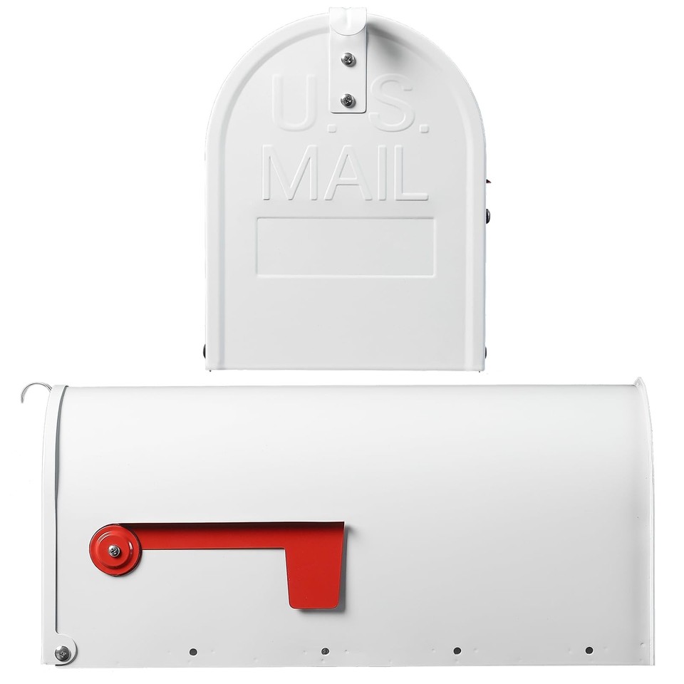 Mail Boxes for House Outside, White Mailboxes for Outside, Galvanized ...