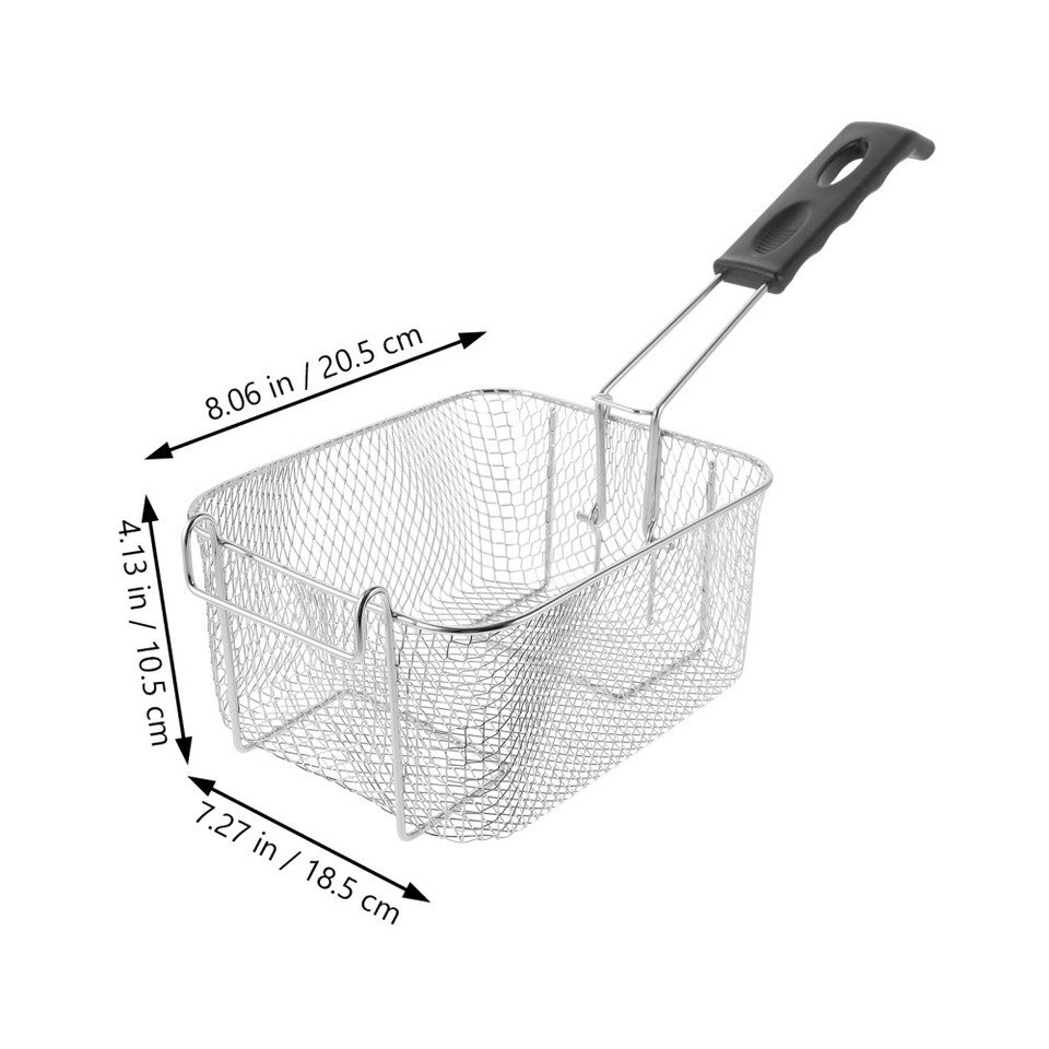 Set of 2 Stainless Steel Frying Screen Basket Strainer Wire Cooking | eBay