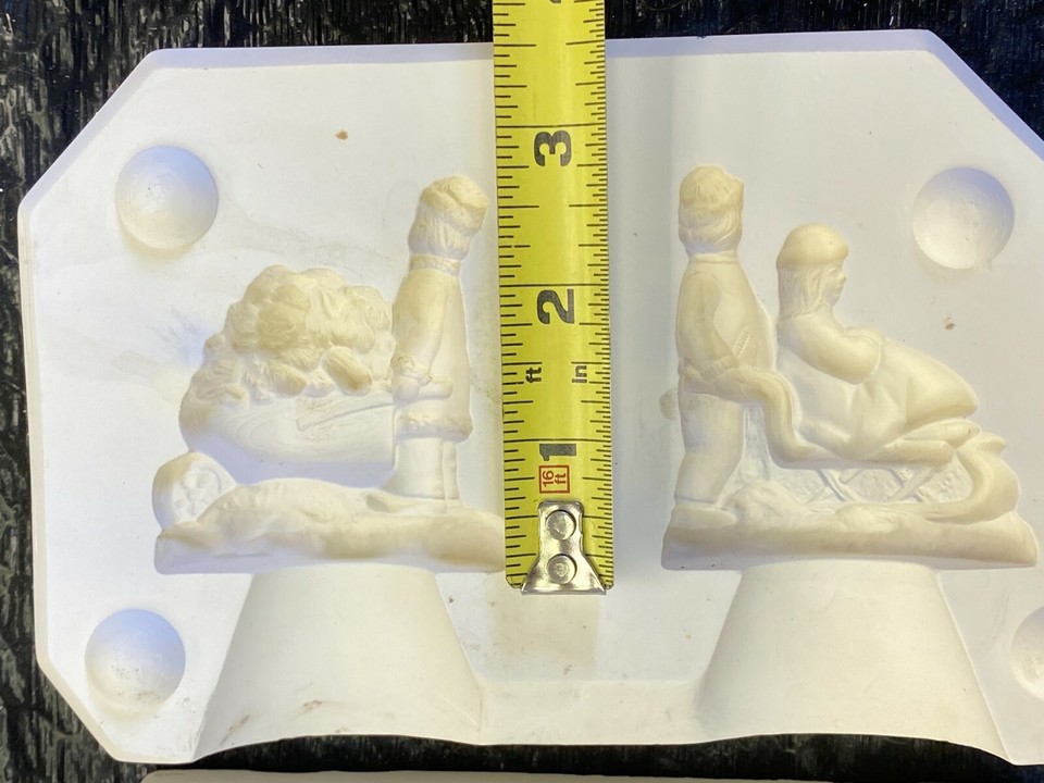 VINTAGE BYRON CERAMIC MOLD #1589 VILLAGE CHILDREN W/ SLEIGH & TREE | eBay