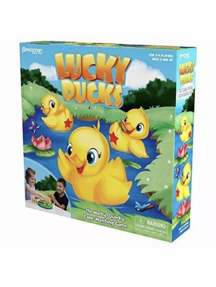 Lucky Ducks The Wacky Quacky Color Matching Board Game Ages 3+ W/2 AA ...