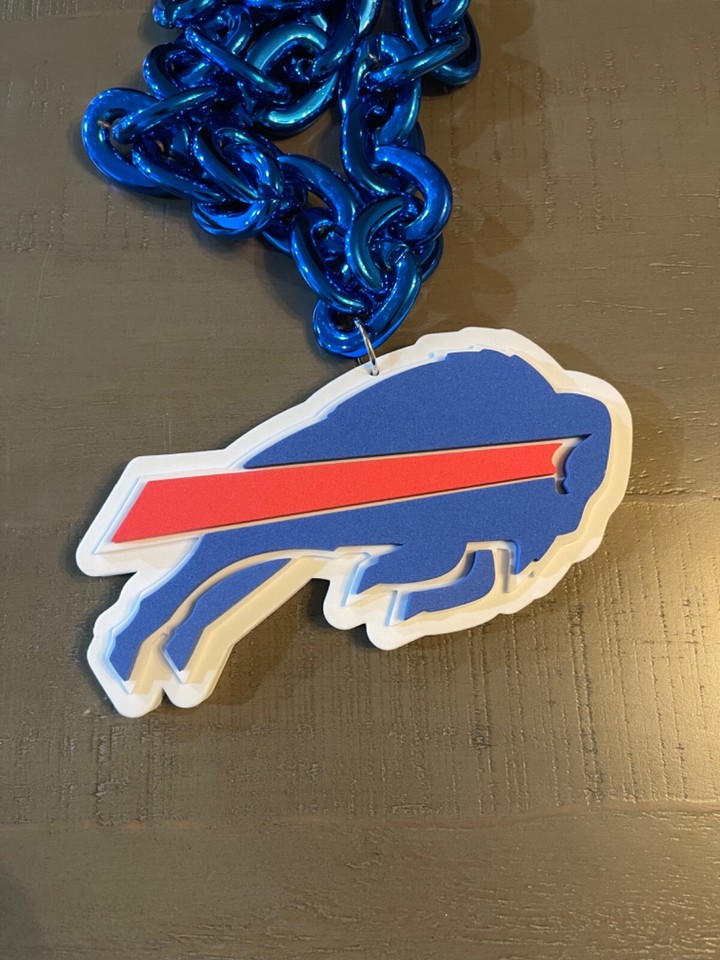 NFL BUFFALO BILLS BIG CHAIN LOGO BIG PLASTIC NECKLACE BLUE FOAM LOGO ...