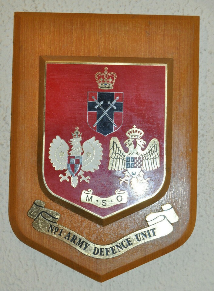 BAOR Mixed Service Organisation No 1 Army Defence Unit plaque shield ...