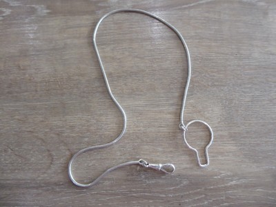 VINTAGE SOLID SILVER SINGLE ALBERT POCKET WATCH CHAIN | eBay