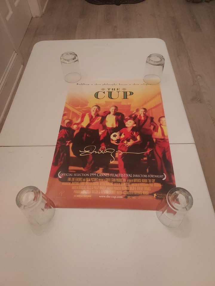 SIGNED~THE CUP Movie POSTER~ 13 X 20 ~Jamyang Lodro Orgyen~Tobgyal Lama ...