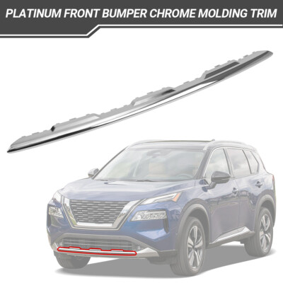 Front Bumper Lower Chrome Molding Trim Fit For 2021-2023 Nissan Rogue ...